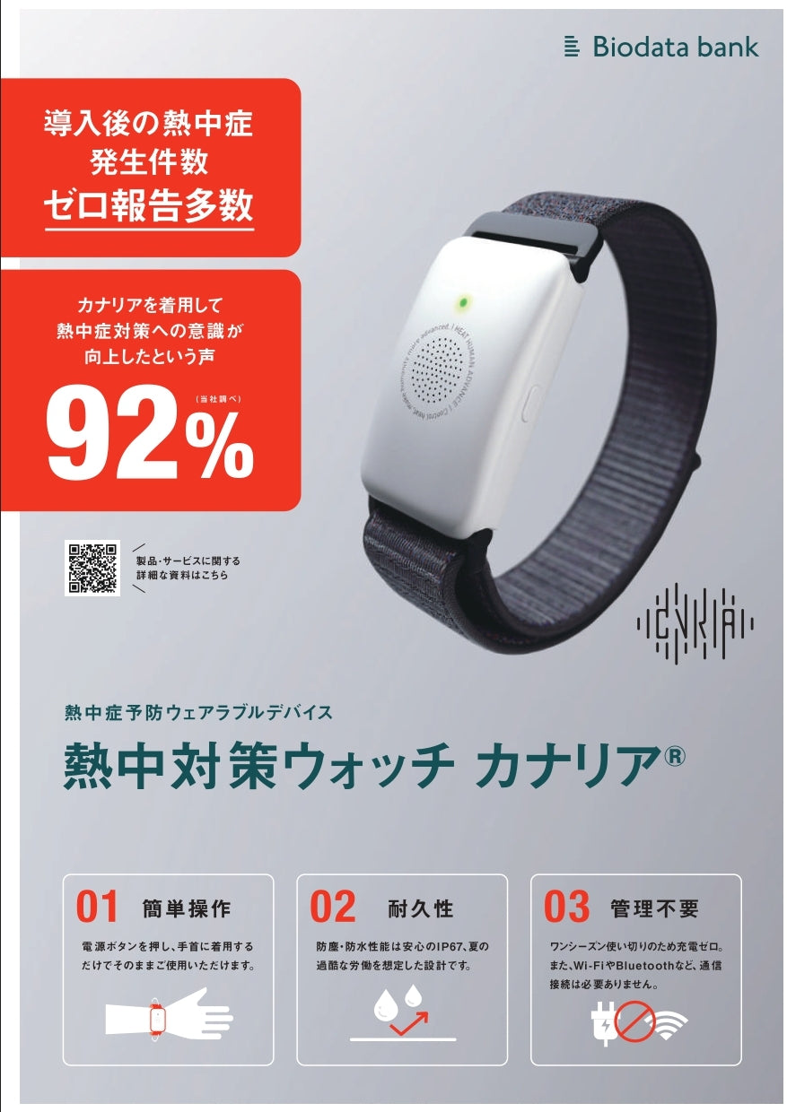 熱中対策ウォッチ カナリア Biodata bank ケース売り100個から – ぼんてん屋｜足場や足場材販売と買取の総合通販サイト